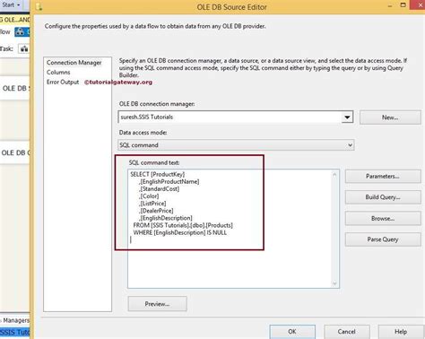 Delete Data Using OLEDB Command Transformation In SSIS