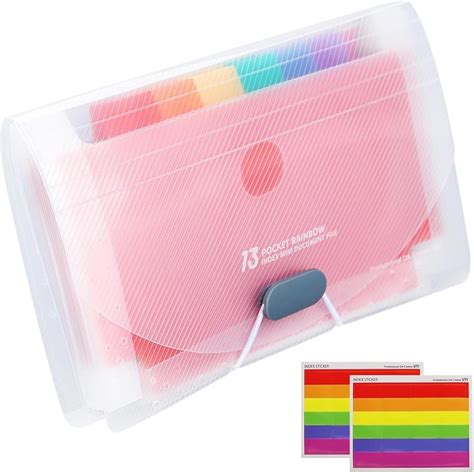 13 Pockets A6 Flashcard Organiser With Colorful Dividers Portable And