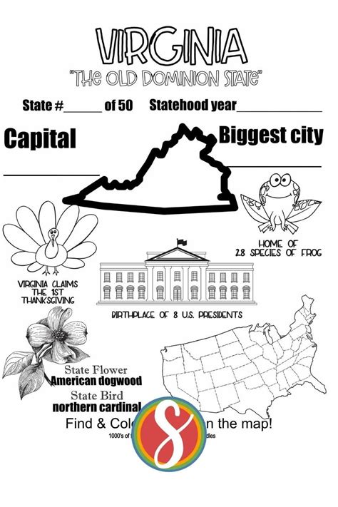 Free Virginia Coloring Pages — Stevie Doodles