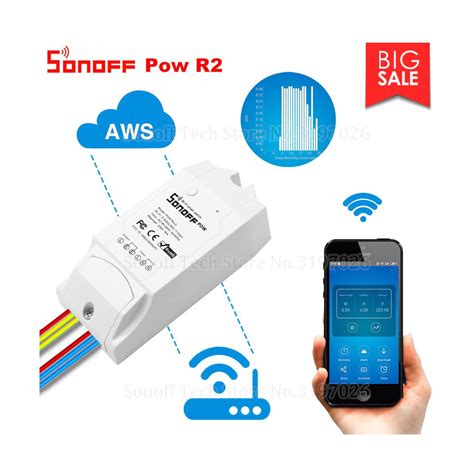 Sonoff Pow R2 15A Wifi Smart Switch With Smart Home Energy Consumption Monitor