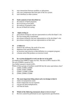 Istqb Exam Sample Paper 1 PDF Computer Software And Applications Computing