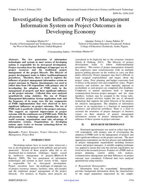 Investigating The Influence Of Project Management Information System On