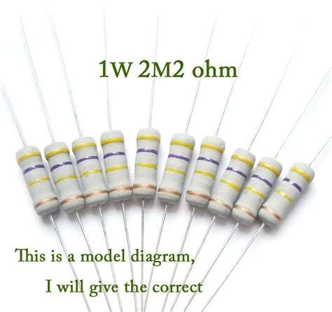 1w 2 2m Ohm 2m2 2m2 2 2m Ohm 2200000 Ohm 100 Original New Fixed Resistor Metal Oxide Film