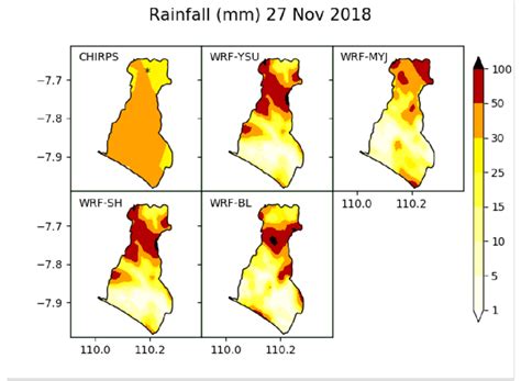 Comparison Of Rainfall Simulation Of Wrf Model Using Four Pbl Schemes Download Scientific