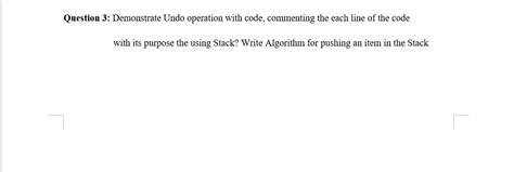 Solved Question Demonstrate Undo Operation With Code Chegg