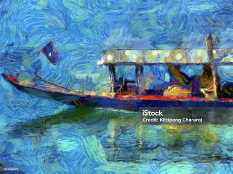 강의 롱테일 보트 일러스트레이션은 인상파 스타일의 그림을 만듭니다 0명에 대한 스톡 벡터 아트 및 기타 이미지 0명 디자인 물 Istock