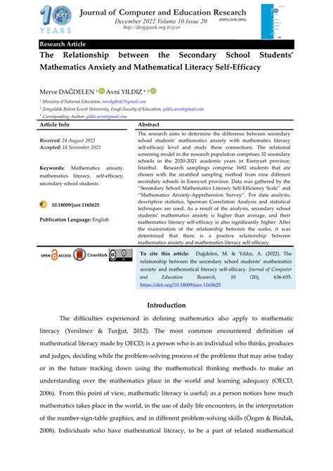 (PDF) The Relationship between the Secondary School Students ...