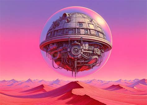 A Large Intricately Detailed Spherical Structure Floating Above