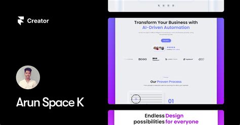 Website Templates By Arun Space K — Framer Creator