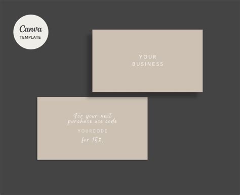 Editable Discount Code Card Minimal Discount Card Template