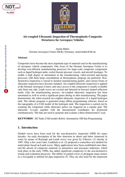 Pdf Air Coupled Ultrasonic Inspection Of Thermoplastic Composite