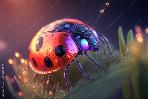 An Extremely Sharp And Detailed Portrait Of Ladybug Macro Generative