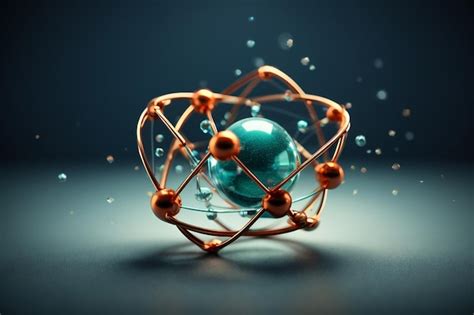Premium AI Image D Rendering Of An Atom Symbol Structure