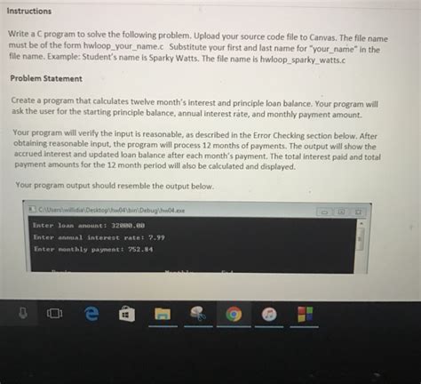 Solved Instructions Write A C Program To Solve The Following