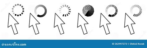 Vector Illustration Collection Of Mouse Click Cursors Stock Vector