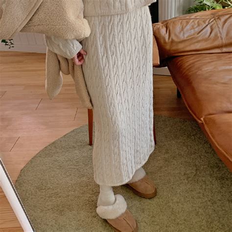 Made 테로시 라운드 밴딩 스트링 니트 투피스 44~88 ♥핫핑♥