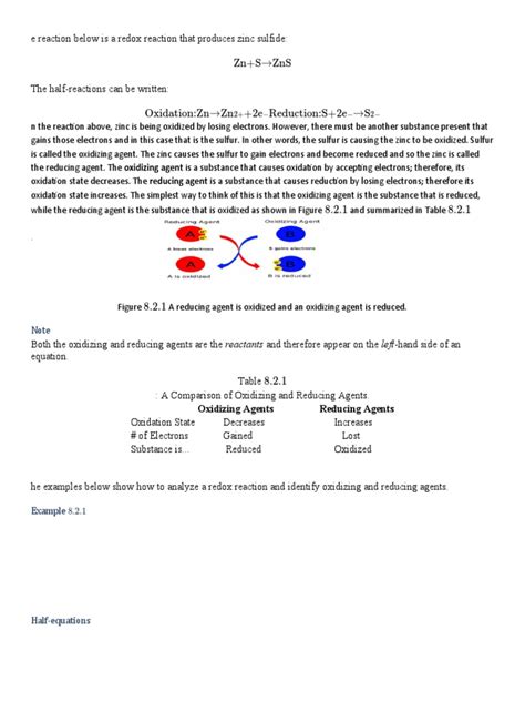 Oxidizing And Reducing Agent Pdf Redox Chemical Reactions