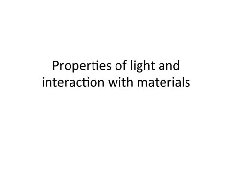 Light Interaction With Materials Crossroads Academy