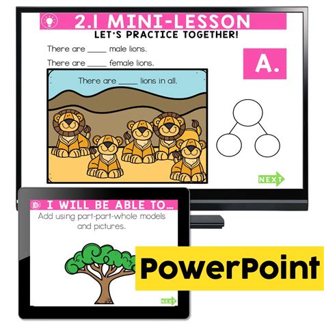 Lucky To Learn Math Add With Part Part Whole Models Lesson 21 Teaching Slides