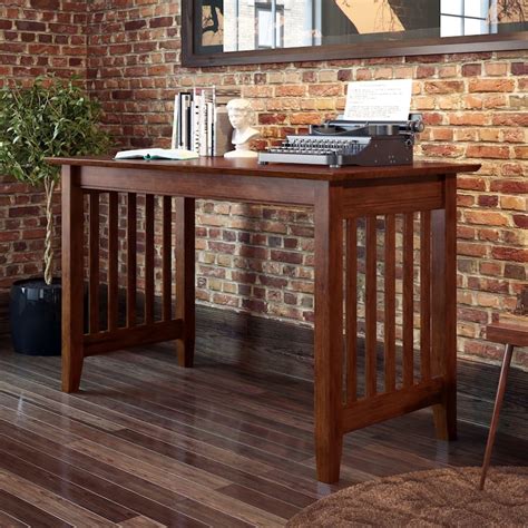 Mission 48 Solid Wood Writing Desk In Walnut Overstock 43474421