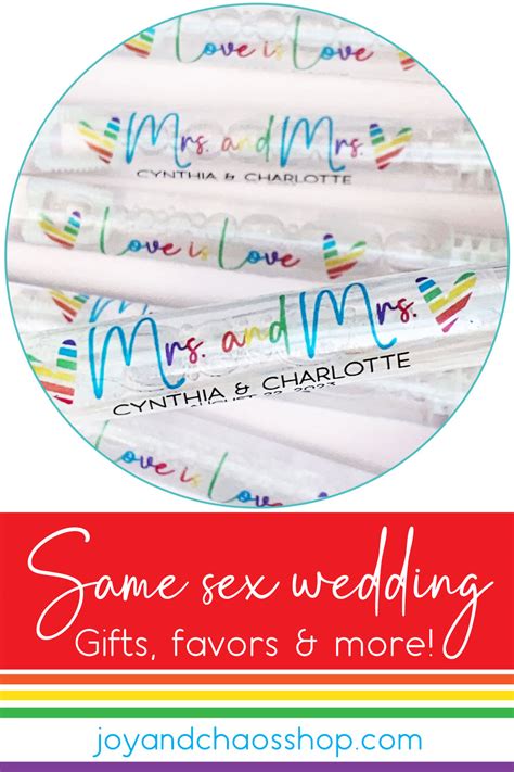 Same Sex Wedding Ts And Favors Joy And Chaos