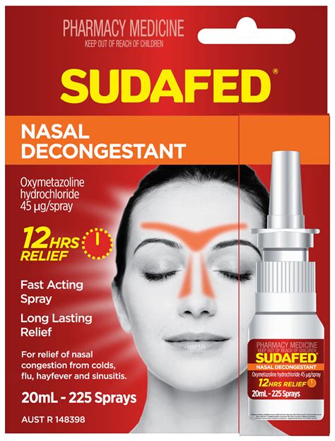 Sudafed Nasal Decongestant Sinus Relief Spray 20ml Unichem