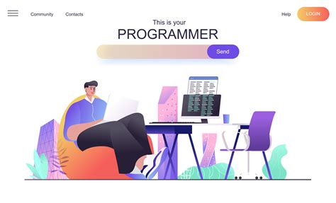 Programmer Web Concept For Landing Page 3417683 Vector Art At Vecteezy