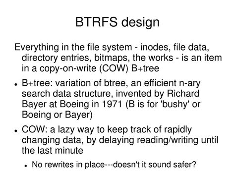 Ppt B Tree File System Btrfs Powerpoint Presentation Free Download Id440716