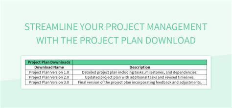 Streamline Your Project Management With The Project Plan Download Excel