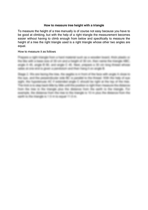 SOLUTION How To Measure Tree Height With A Triangle Studypool