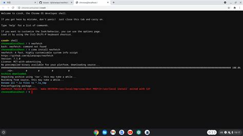 fail to install on chrome os · issue 1739 · dylanaraps neofetch · github