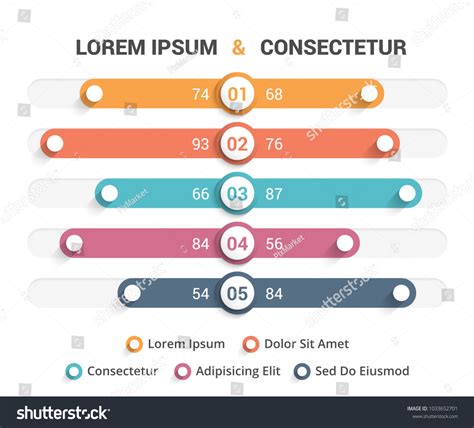 comparison chart five elements legend vector stock vector royalty free