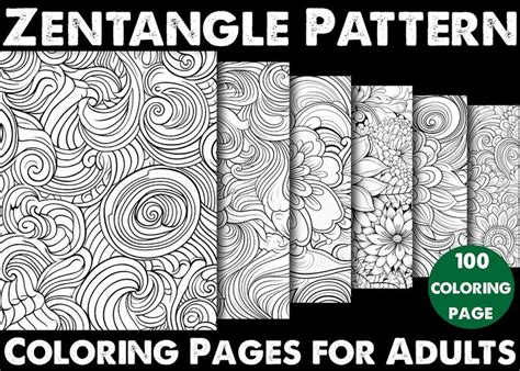 100 Zentangle Pattern Coloring Pages Free Pattern Coloring Pages