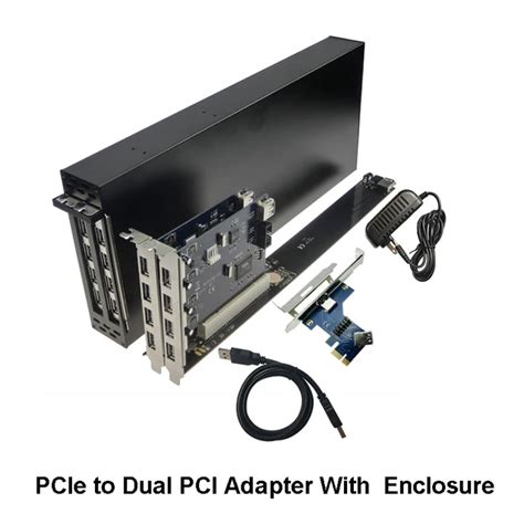PCIe PCI E To Dual PCI 16x Slot Adapter Expansion Card With Enclosure Box Suitable For Long Size