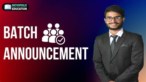 Batch Announcement Booster Batch Crash Course Mathophilic Education Youtube