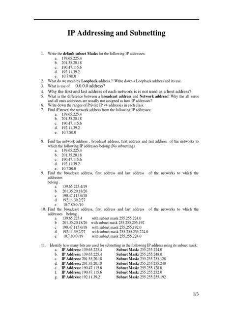 Ip Addressing Assignment Pdf Ip Address Data Transmission