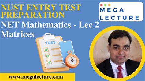 NET Mathematics NUST Entry Test Lecture Matrices YouTube