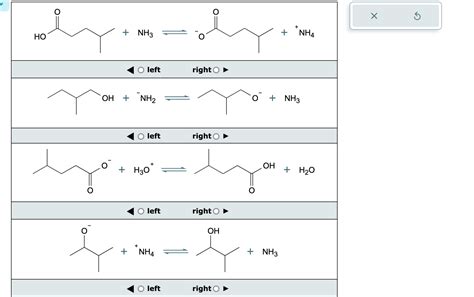 solved for each organic reaction say whether at equilibrium