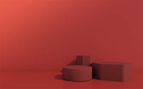 제품 및 쇼케이스 프레젠테이션을 위한 빨간색 연단 무대의 3d 렌더링 중국 설날 디스플레이 개념 3차원 형태에 대한 스톡 사진 및 기타 이미지 Istock