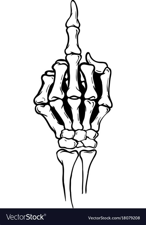 Skeleton Shows Middle Finger Royalty Free Vector Image