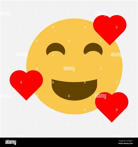 Love Heart Emoji Vector Icon On White Background Stock Vector Image