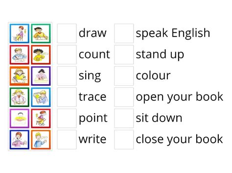 Classroom Instructions Matching Match Up