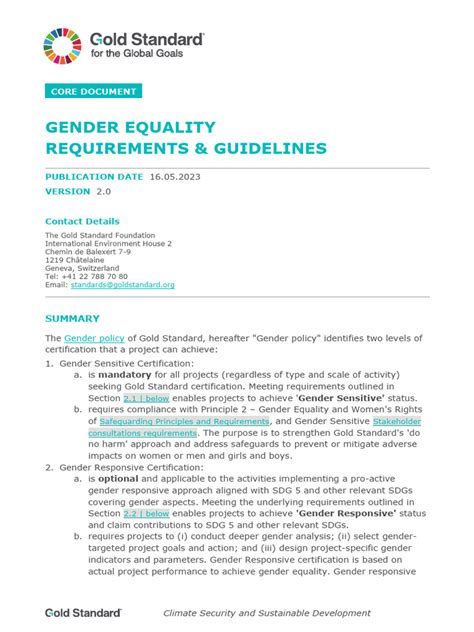 104 V20 Par Gender Equality Requirements Guidelines Pdf Gender