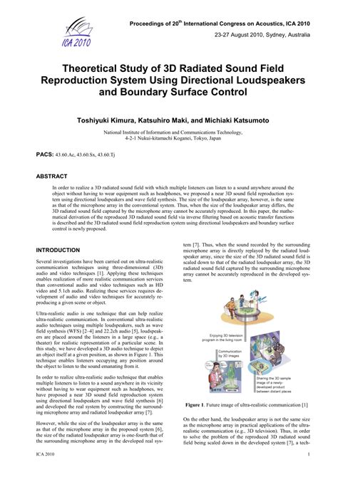 PDF Theoretical Study Of D Radiated Sound Field Reproduction System Using Directional