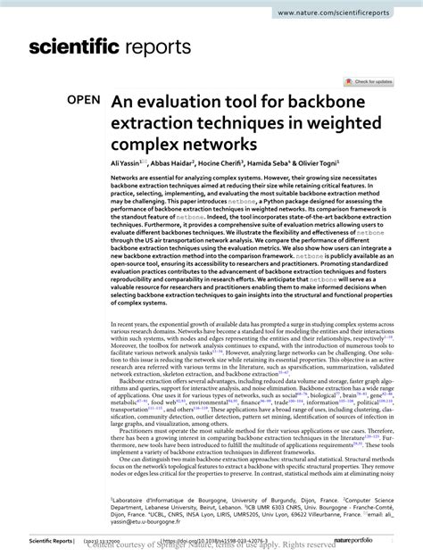 Pdf An Evaluation Tool For Backbone Extraction Techniques In Weighted