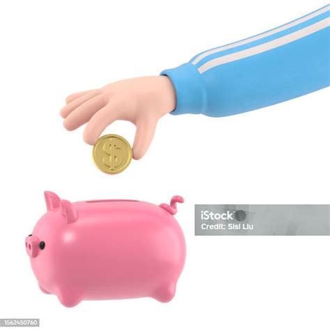 만화 제스처 아이콘 모형3d 돼지 저금통에서 돈을 절약하는 그림 흰색 배경에 3d 렌더링 3차원 형태에 대한 스톡 사진 및 기타 이미지 Istock