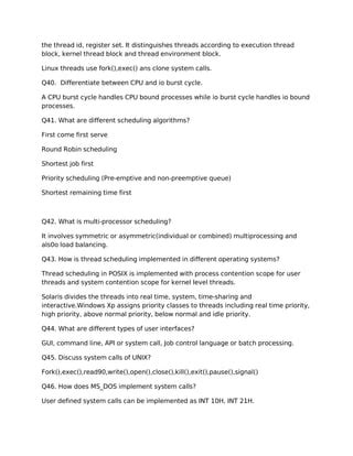 Operating System Short Answes And Interview Questions Pdf Operating Systems Computer