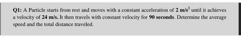 Solved Q A Particle Starts From Rest And Moves With A Chegg