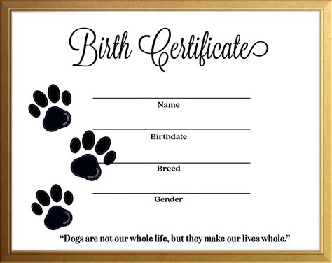 Puppy Birth Certificate Free Printable Free Printable A Z