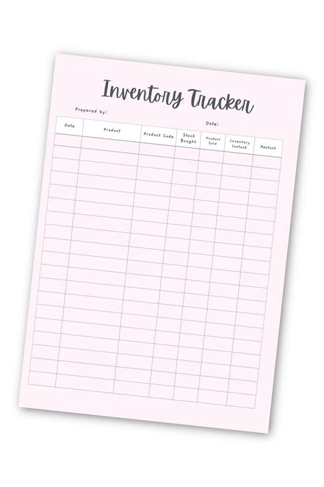Editable Inventory Tracker Canva Tracker Free Planner Inventory